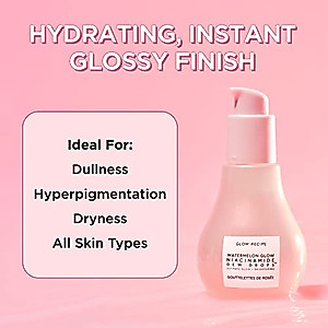 Glow Recipe Watermelon Glow Niacinamide Dew Drops Brightening Serum with Hyaluronic Acid & Moringa Oil + Vitamin E - Hydrating Lightweight Face Serum + Hyperpigmentation Treatment (40ml)