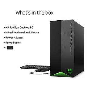 HP Newest Pavilion Premium Gaming Desktop PC: 6-Core AMD Gaming Processor Ryzen 5 5600G(Upto 4.4GHz), 32GB RAM, 1TB SSD+1TB HDD, 4GB AMD Radeon RX5500, WiFi, Bluetooth, HDMI, DP, USB-C, Win10, TF