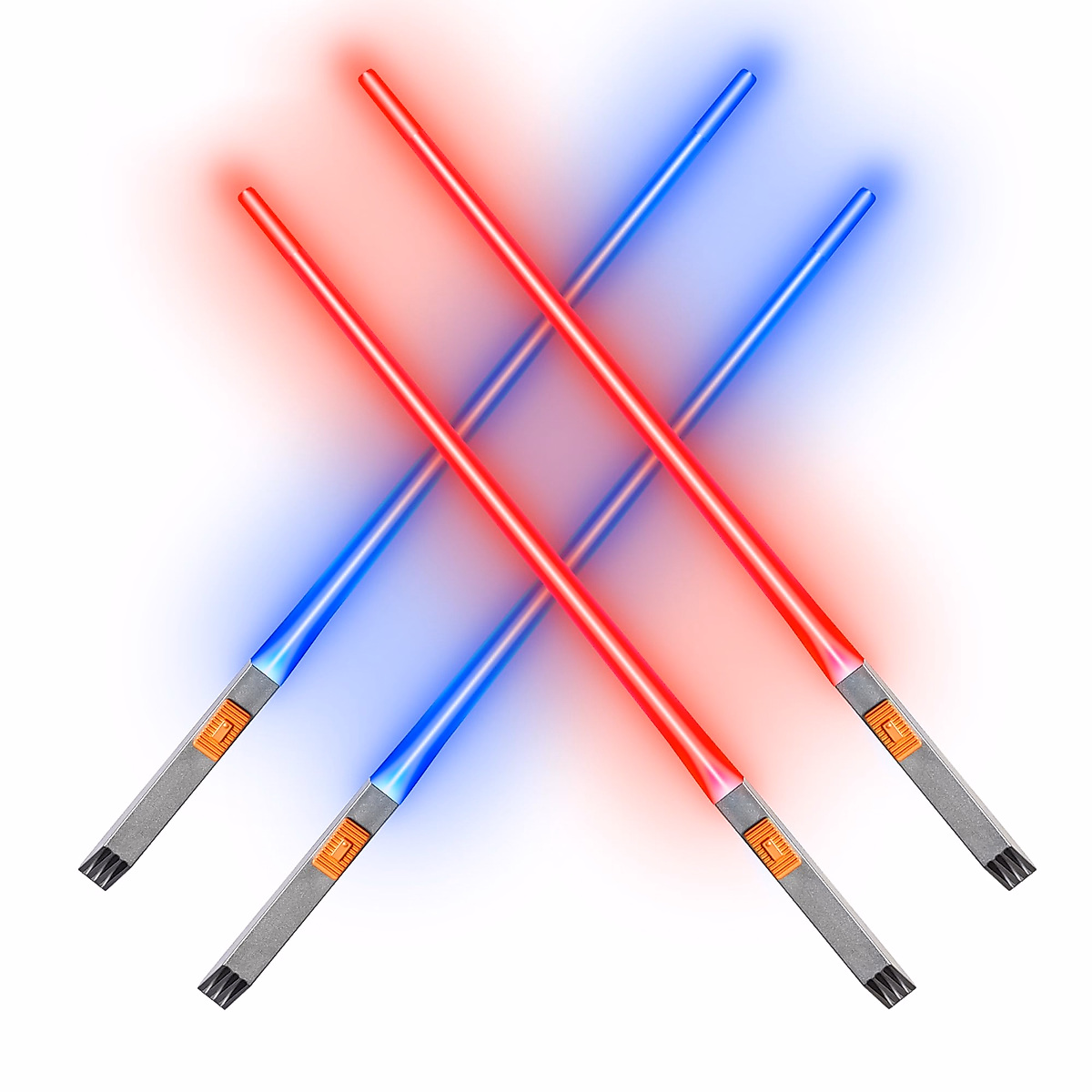 JAVOCO Chopsticks Chopsticks Light Up, LED Glowing Light Saber Chop Sticks, Mini Lightsaber, Cool Chopsticks, Light Saber Chopsticks, Led Chopsticks 2pairs(red&blue)