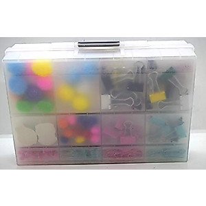 Aidetek Half Transparent BOX-ALL-24 Small Parts Beads Stationery Jewelry Box Organizer for Sorted Parts 3 Sizes 24 compartments with lid