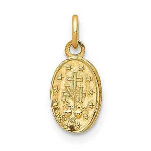 14k Miraculous Medal Charm QXR334