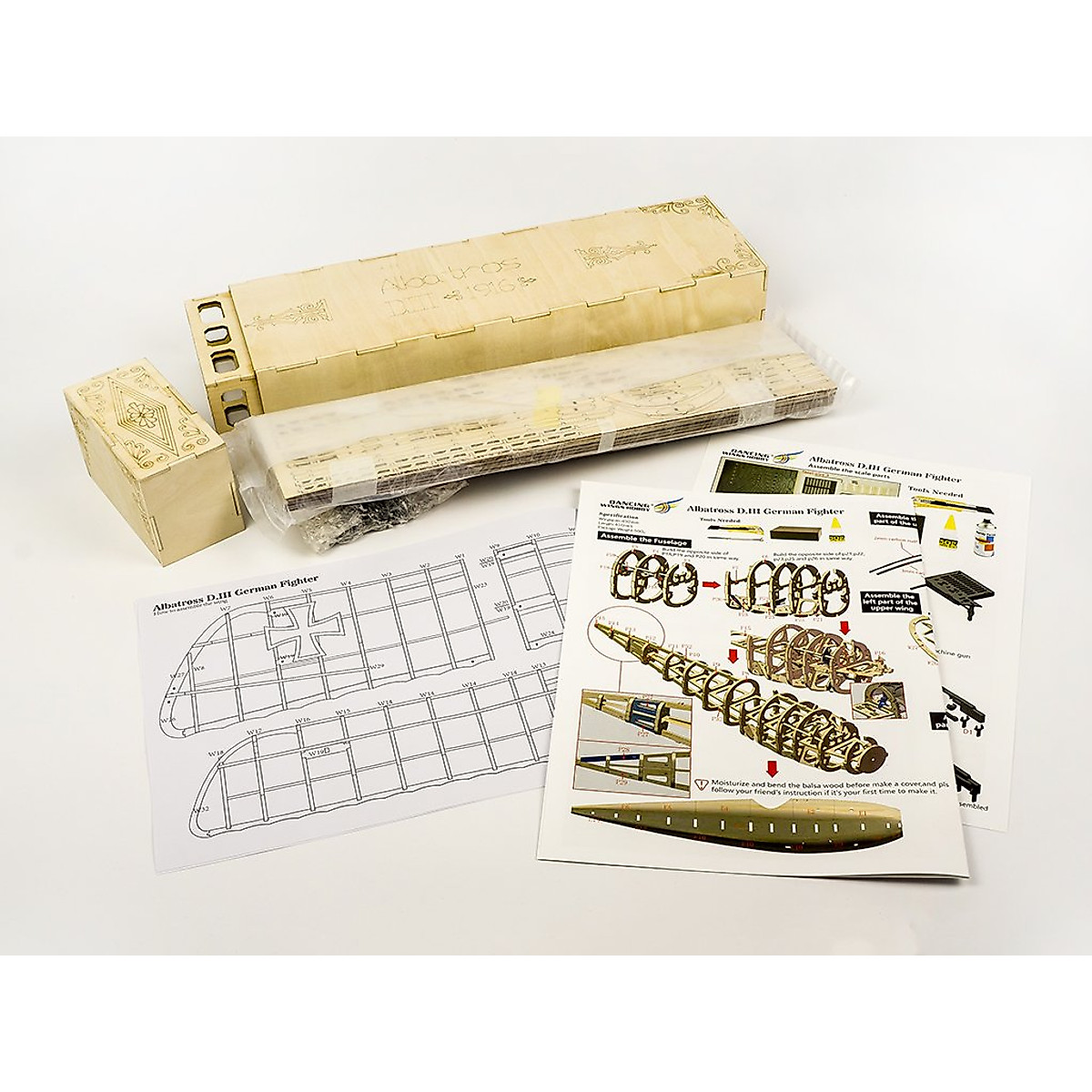 Dancing Wings Hobby Static Model Wood DIY Replica Display kit Albatross 500mm Wingspan Airplane KIT Version Building Craft Wood Furnishing VS02