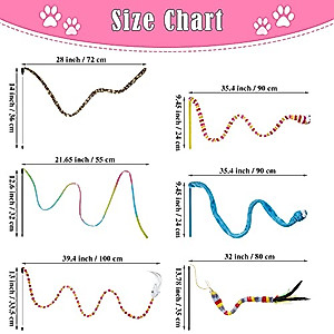 6 Pieces Cat Toys Interactive Cat Wand Toys with Feather and Bell Safe Cat Teaser Catcher Stick Toy Colorful and Sounding Christmas Wand Toys for Cats Kittens Training Pets Exerciser