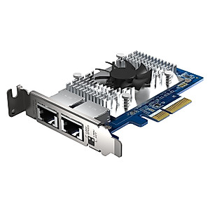 QNAP QXG-10G2T-X710 Two Port 10GbE Network Card with SR-IOV and iSCSI, Block-Based and Supports Multiple Virtual Disk Modes