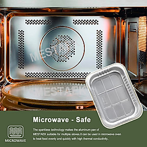MESTAEK 11"x 8" Sturdy Aluminum Foil Pans + Lids (5 Pack), 2X Thicker Heavy Duty for Oven, Grill, Microwavable Cooking Baking, Reusable Freezable Dishwasherable Disposable Foil Pan Pot Container 74oz