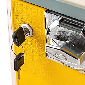 Yellow Vending Machine with Lock, Candy Gumball Machine, Large exit with Baffle, Suitable for 1.77-1.97 inches of Capsule, for Retail Stores, Game Stores, Park