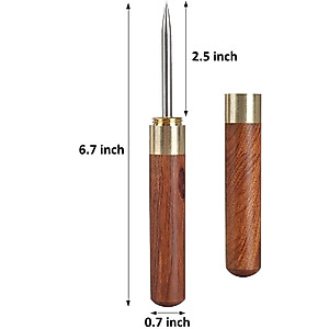 Viktorwan Stainless Steel Ice Picks with Wooden Handle and Safety Cover for Kitchen, Bars, Bartender,Picnics, Camping, And Restaurant, (2 Pcs, 9" + 6.7")