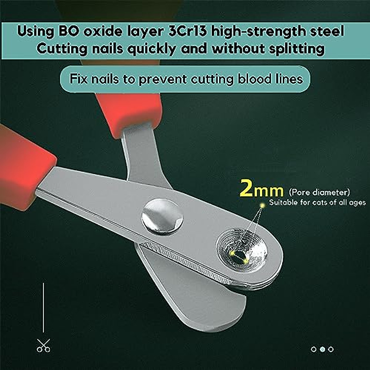 Trumoon Circular Cut Hole Cat Nail Clippers and Trimmers - Avoid Over Cutting Pet Nail Clippers for Hyperactive Cats Who Like to Struggle - Professional Grooming Tool for Cat Kitten (2mm-Orange)