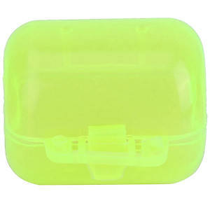 50 Pcs Plastic Fishing Hook Box, Clamshell Fluorescent Yellow Squid Lure Hook Box Cover Case Fishing Accessory Tackle Box(Medium)