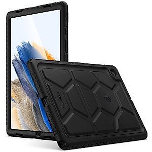 Poetic TurtleSkin Case Designed for Samsung Galaxy Tab A8 Case 10.5 Inch 2022, Heavy Duty Shockproof Rugged Kids Friendly Drop Protection Silicone Cover Case, Black