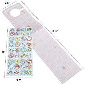 C.R. Gibson BTDK-24937 Super Princess Stickers and Hanging Door Knob Reward Chart Potty Training Tool for Girls, 3.5" W x 15.4" H, Multicolor, 36 Stickers