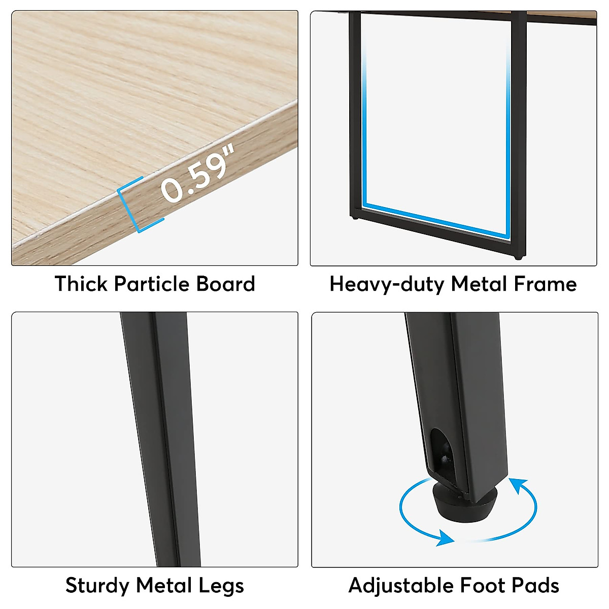 Tribesigns 8FT Conference Table, 94.48L x 47.24W x 29.52H Inches Large Boat Shaped Meeting Seminar Table with Cable Grommets, Modern Conference Room Table for Office (Light Wood Grain, 8ft)