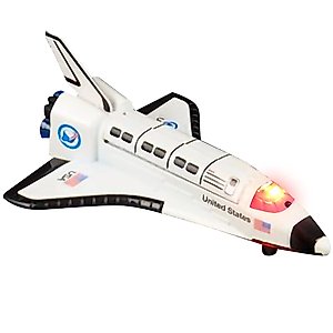ArtCreativity Light Up Space Shuttle Toy, 1PC, Battery Operated Spaceship Toy with LEDs, Sounds, and Pullback Motion, Outer Space Party Decoration, Great Space Gifts for Boys & Girls, 6 Inches