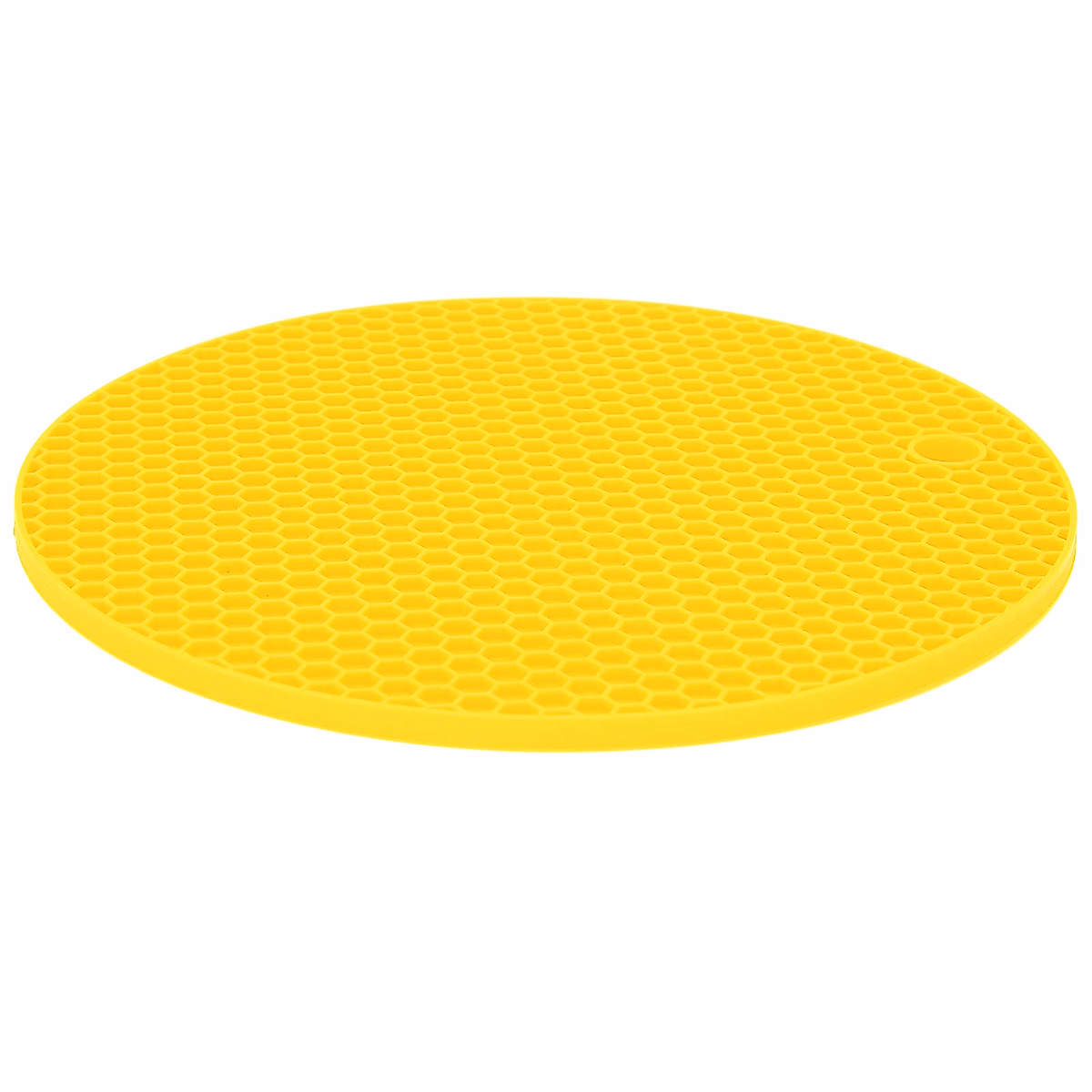 Natudeco Table Placemat Silicone Mat Round Shape Silicone Safe Grabs Food Grade Thickened Microwave Mat Insulation Pad Protective Hot Pad Multi Purpose Mat(Yellow)