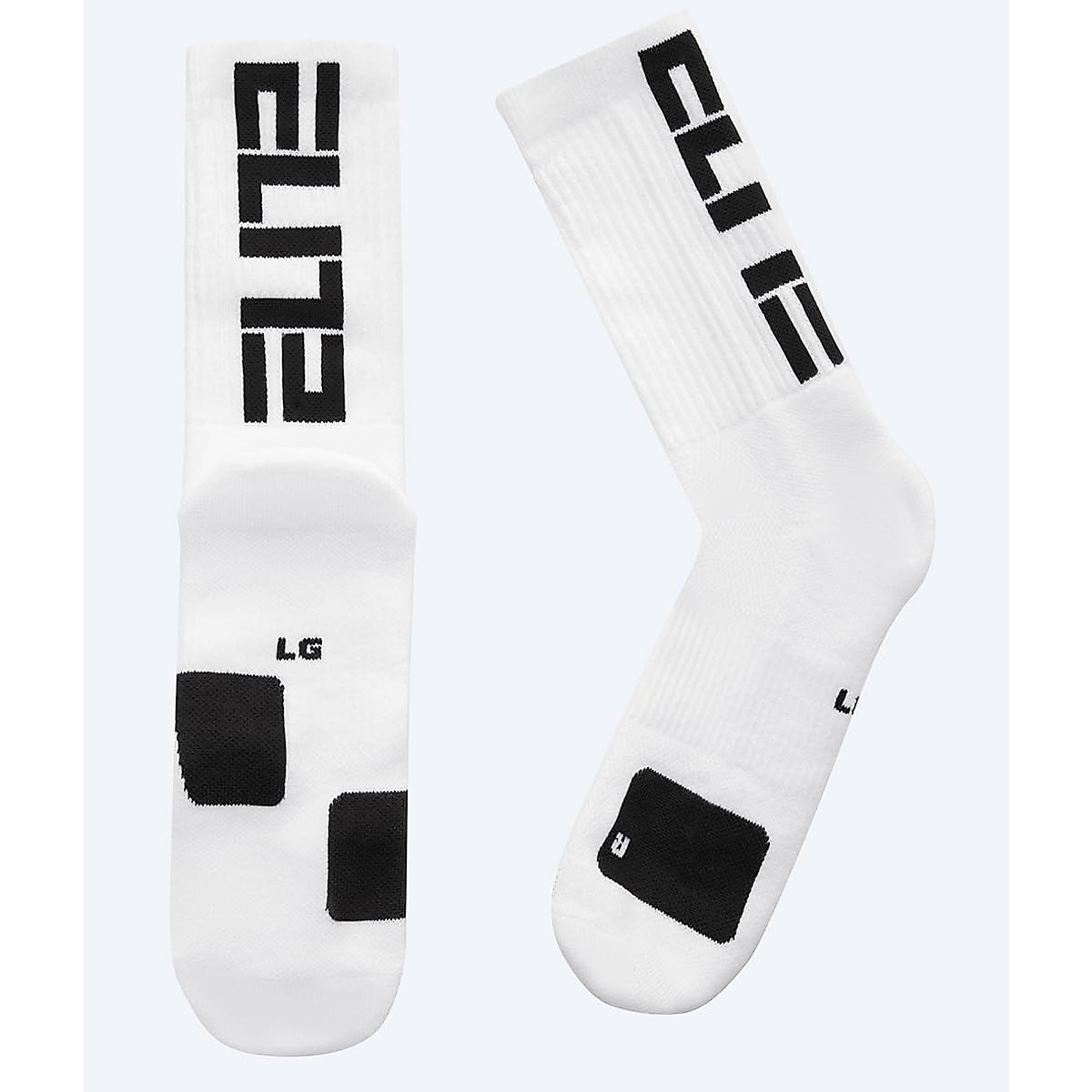 Podinor Elite Basketball Crew Socks for Men and Women, Cushion Performance Athletic Basketball Socks (White - Elite Crew Socks (3 Pairs))