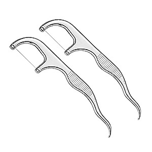 WOIWO 2PCS Stainless Steel Dental Floss Carry Oral Care Floss Cleaning Dental Crevices Tools Portable Dental Floss  