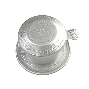 TRUNG NGUYEN LEGEND Vietnamese Pour Over Filter Set, Traditional Phin Drip Coffee Maker, Portable Reusable Coffee Press (Silver)