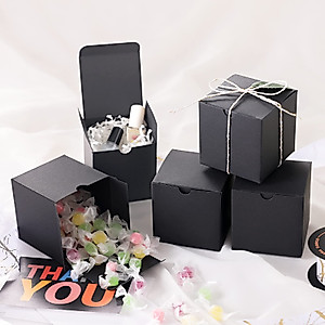INMING 25 Small Gift Boxes 3x3x3 Inches, Gift Boxes with Lids, Matte Black Gift Boxes Bulks for Father's Day, Cupcake, Candy, Birthday, Groomsman Proposal Boxes for Light Gifts