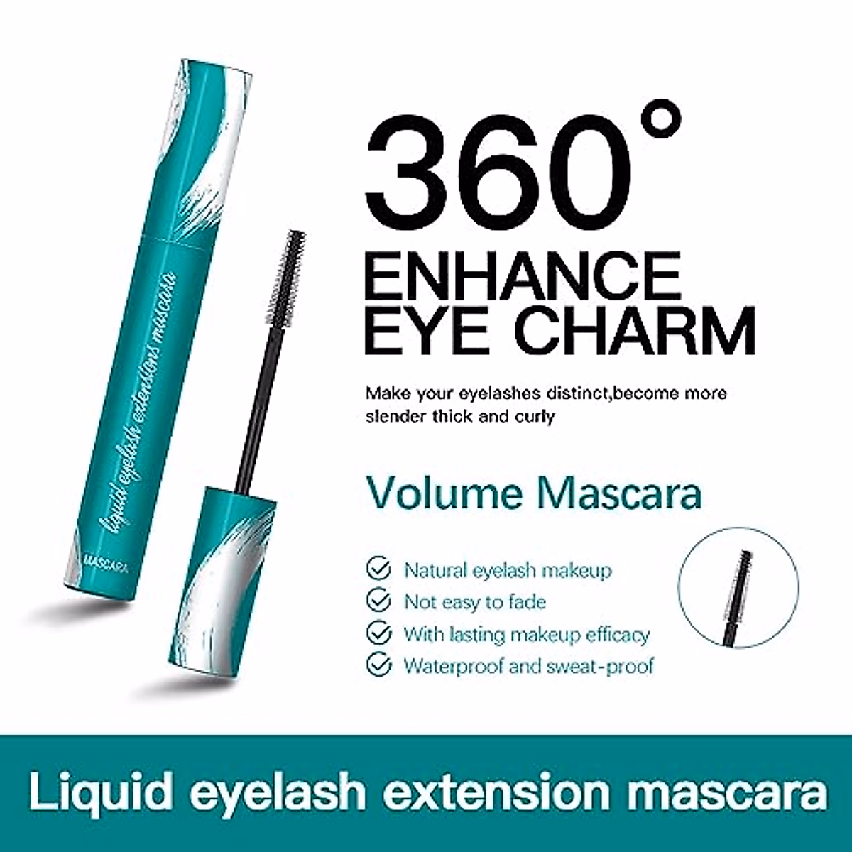 FYEBOO [2023 New] Thickening Mascara Fiber Lash Mascara Extension Voluminous, Long-Lasting Waterproof & Smudge-Proof Mascara, No Flaking/No Clumping, Black Mascara 10ml