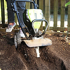 Greenworks Pro 80V 10 inch Cultivator with 2Ah Battery and Charger, TL80L210, Black And Green