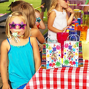 Art Party Bags Paint Art Party Treat Bags Sip and Paint Party Goodies Bags for Paint Splatter Party Decorations supplies(16 Pieces,Bright Style)