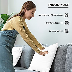 Foamily Throw Pillows Insert - (Pack of 4) Pillow 20" x 20" Inches for Bed and Couch - 100% Machine Washable Cotton Pillow - Indoor Decorative Throw Pillows for Couch & Bed