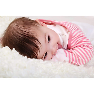 ScratchSleeves | Baby Boys' Stay-On Scratch Mitts | Stripes | Blue and Cream | 12-18m