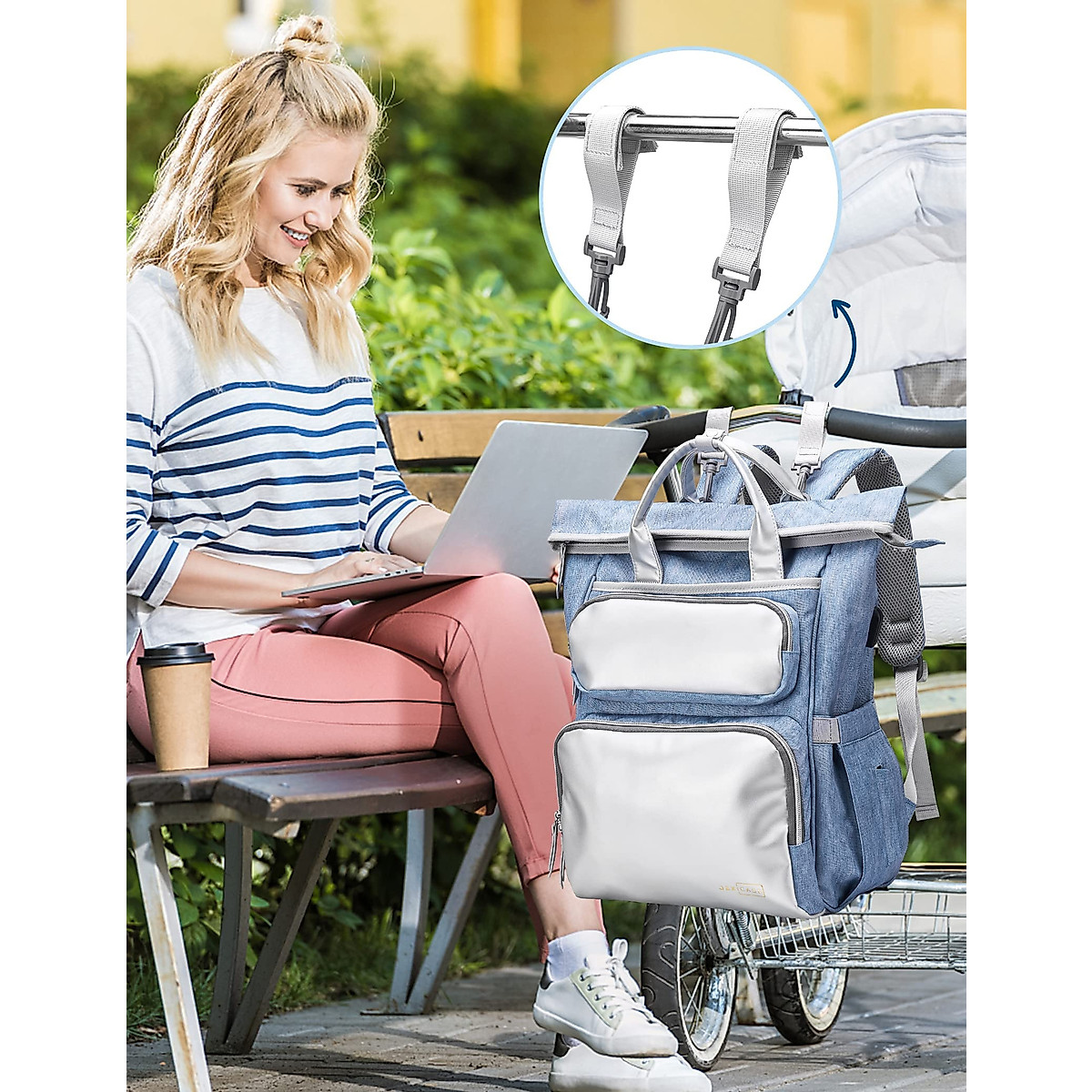 Diaper Bag Backpack, Large Baby Bag, Multi-Functional Travel Back Pack, Waterproof Maternity Nappy Bag Changing Bags with Insulated Pockets Stroller Straps