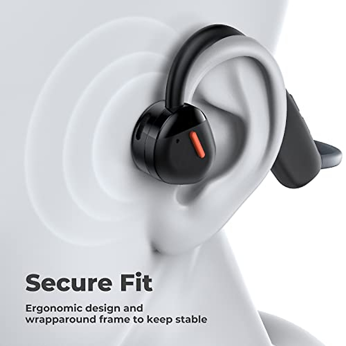 Spobri Open Ear Air Conduction Headphones, Sport Open Ear Conduction Wireless Bluetooth 5.3 Headphones, IPX6 Waterproof for Running Gym Cycling Workout