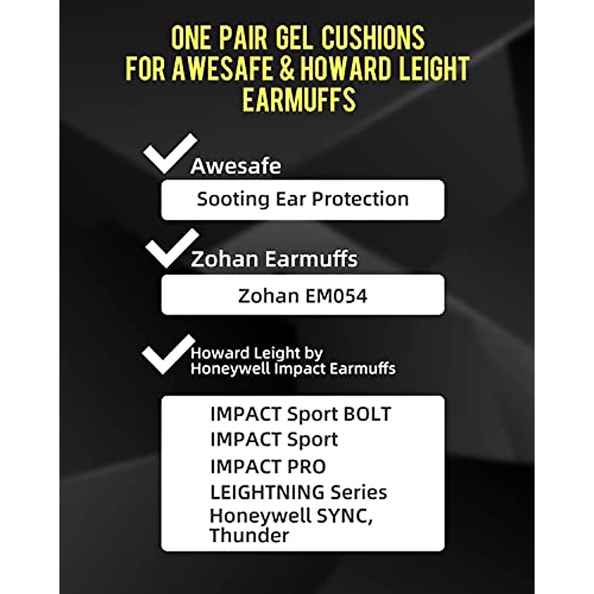Hocazor G-1001 Replacement Gel Ear Pads Compatible with Awesafe, Howard Leight Earmuffs, Gucho Ear Protection, Zohan EM054 Hearing Protector Silicone Ear Cushions Hygiene Kit