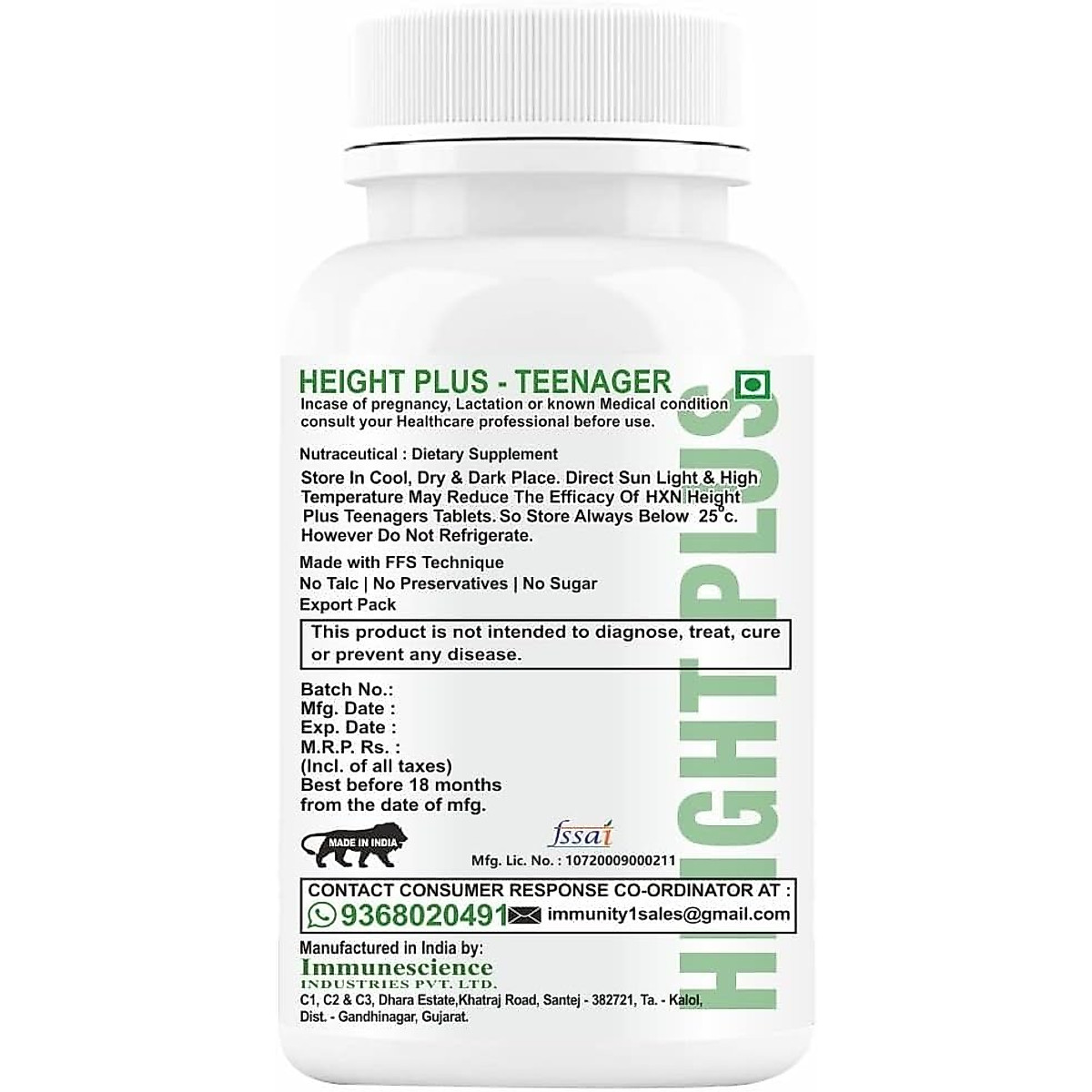 JEVR Height Growth Supplement for Girls with Increase Amino Acids, Ayurvedic Medicine & Herbal Super Foods to Long Bone Mineralization, and Taller Looks- 60 Tablets (10-17 Years, Pack 1)