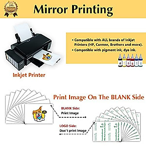 TransOurDream Heat Transfer Paper for Light T Shirts (20 Sheets, 8.5x11") Clear Iron on Transfer Paper for Light &White Fabrics Printable Heat Transfer Vinyl for Inkjet Printer (Trans-1)