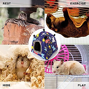 DONGKER Small Animal Hammock, Plush Hanging Warm Bed Washable for Mice Ferret Hamster Rat Gerbil Chinchilla Ferret Squirrel
