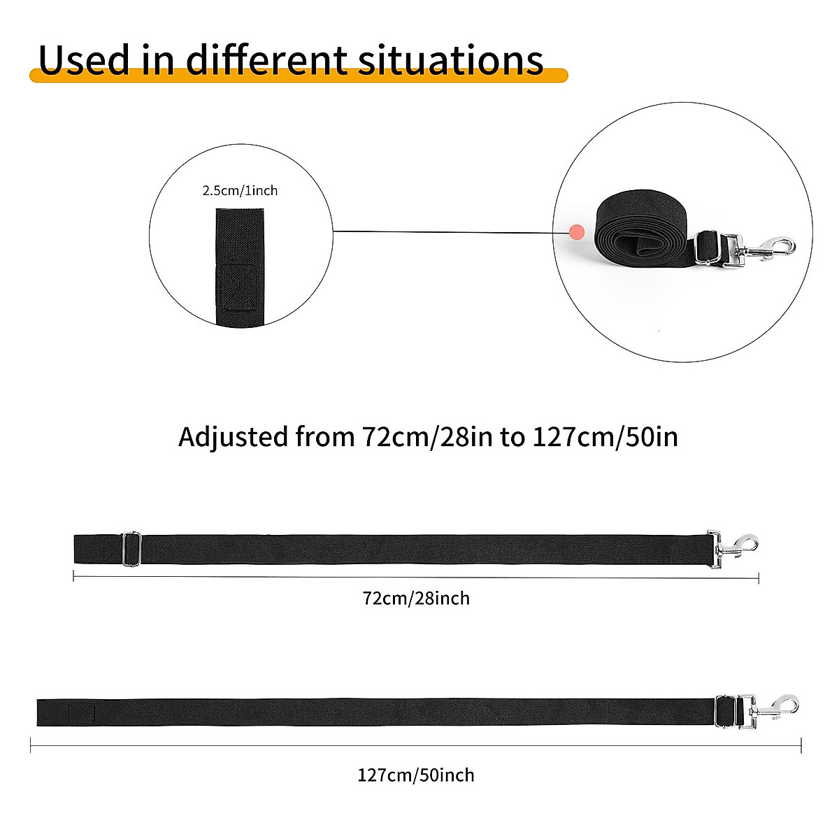 Premium Horse Blanket Sheet Leg Straps, 2 Pcs Adjustable 27.55" to 55" Length, Replacement Stretchy Belly Strap with Single Swivel Snaps