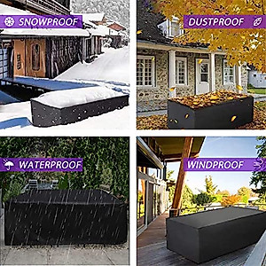 420D Square Patio Furniture Covers, Patio Sofa Cover, Outdoor Furniture Cover, Outdoor Sofa Couch Chair Table Sectional Cover with Attachment Strap, Air Vent, Handle (Rectangle 78.7x63x27.5in)