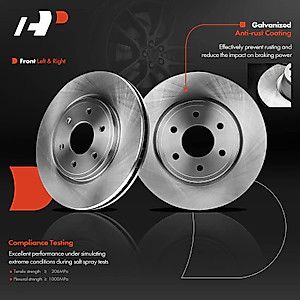 A-Premium 11.65 inch (296mm) Front Vented Disc Brake Rotors + Ceramic Pads Kit Compatible with Select Nissan and Suzuki Models - Frontier 2005-2019, Pathfinder 2005-2012, Xterra 05-15, Equator 09-12