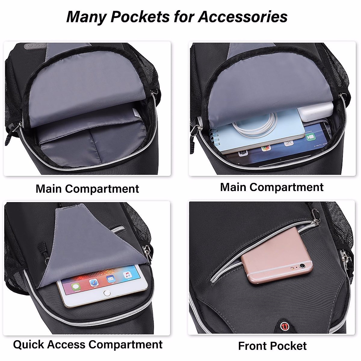 MOSISO Sling Backpack, Multipurpose Crossbody Shoulder Bag Travel Hiking Daypack, Space Gray, Medium