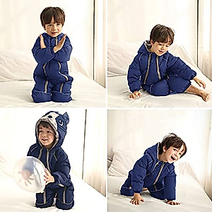 ALLAIBB Toddler Baby Boy Girl Winter Snowsuit Coat Thick Outwear Warm Hood Snow Suit Jumpsuit