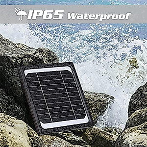 5W Trail Camera Solar Panel, 12V Solar Battery Kit Build-in 5200mAh Rechargeable Battery, Hunting Accessories for Game Camera IP65 Waterproof, Continuous Solar Power for Cameras