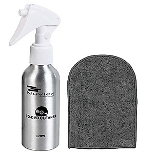 CD DVD Cleaner Solution Spray Fluid - Premium Compact disc Cleaning Kit with Anti-Static Microfiber Cloth Glove 4oz