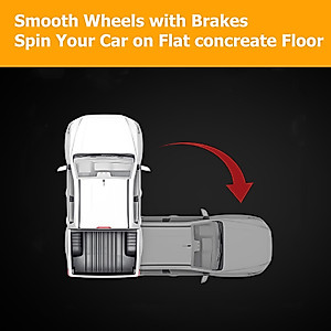 MERXENG [3000 lbs] Tire Wheel Dolly Car Set of 2, Heavy Duty Carbon Steel Car Mover with Antiskid Plate & 360 Degree Rotatable Wheel, 16"*12", Silver
