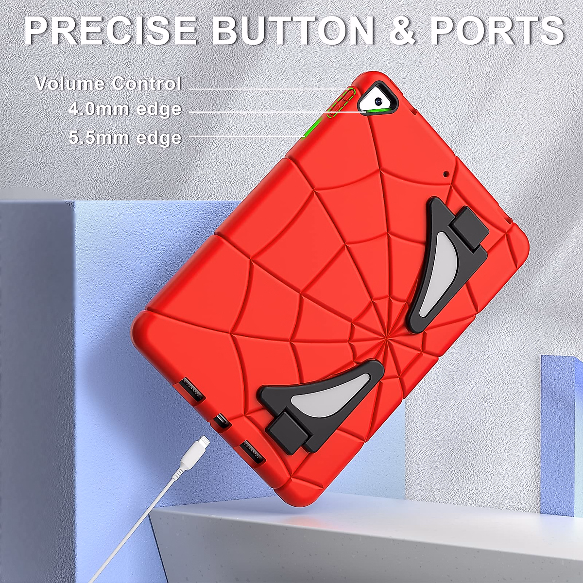 Auizotl Kids Cases for iPad 9th Generation, iPad 8th / 7th Generation Case, for iPad 10.2 case with Sturdy Kickstands, Heavy Duty Shockproof iPad 10.2 case for Kids Children Boys(Red+Black)