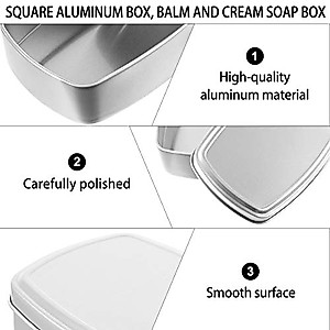 Operitacx Soapbox 2pcs Aluminum Soap Box Empty Metal Tins for Candle Making Candies Leak- Proof Balm Boxes Aluminum Tin Jar Containers for Candies Jewelry Powder 150ml Sponge Dish