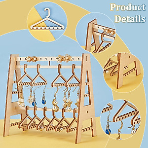 PH PandaHall 116 Holes Earring Holder, Earring Organizer Rack with Mini Hangers Wood Earring Display Stand for Selling Jewelry Earring Stand Ear Stud Holder for Women Retail Personal