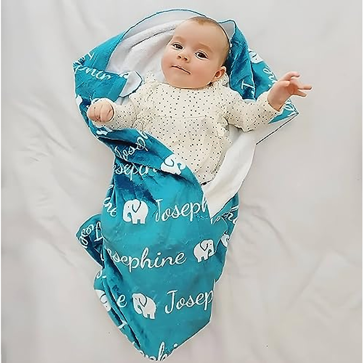 Happy Vibes Mall Personalized Baby Blankets for Girls and Boys with Name and Icon - Custom Baby Blanket for Newborn Infant or Toddler (30x40)