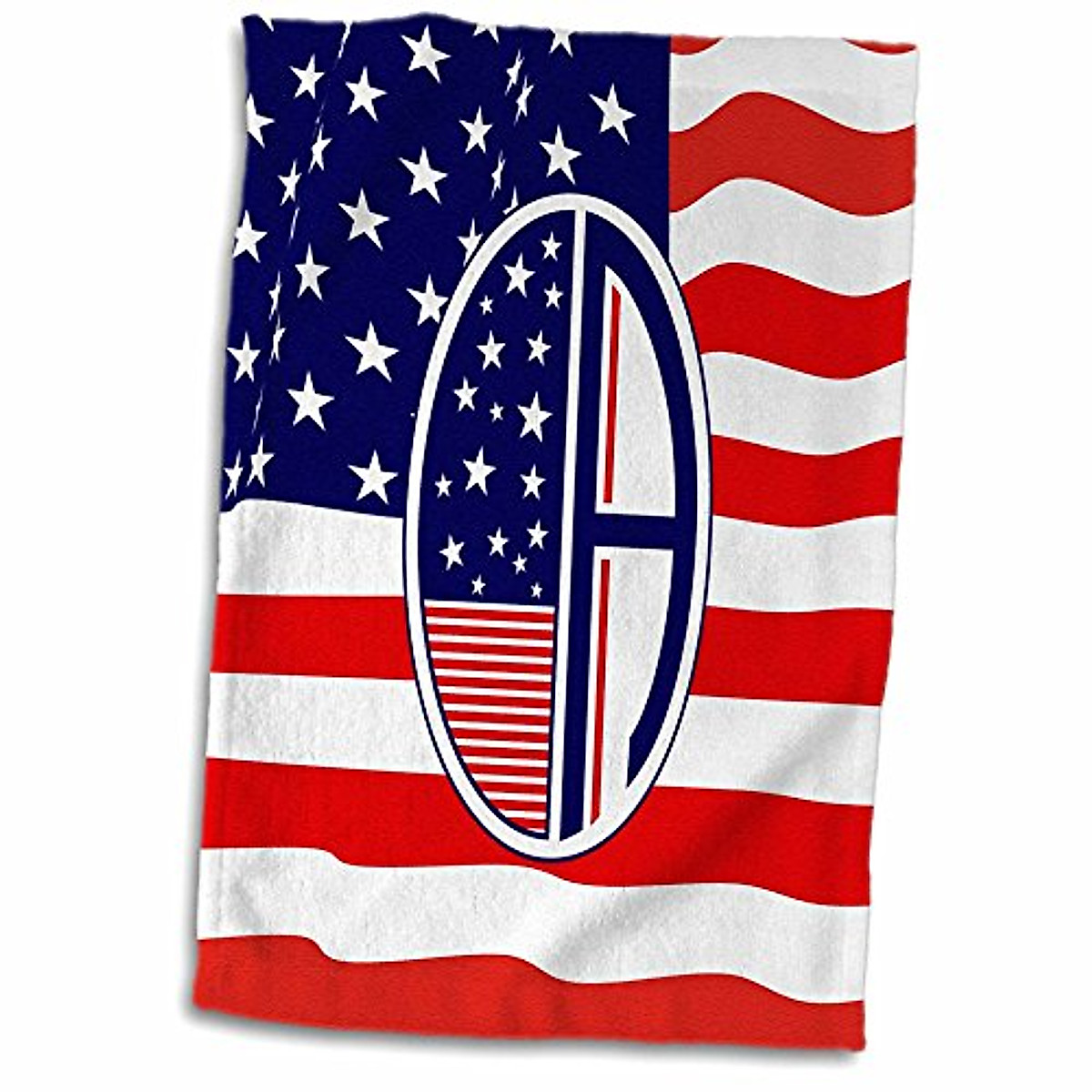3dRose Patriotic Art Deco Monograms- Initial Letter A - Towels (twl-251877-1)