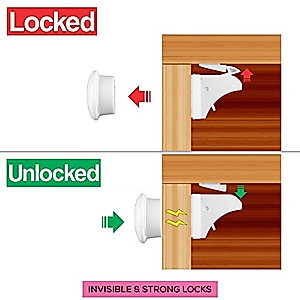 Eco-Baby Child Safety Magnetic Cabinet and Drawer Locks for Proofing Kitchen 12 Pack Child Latches