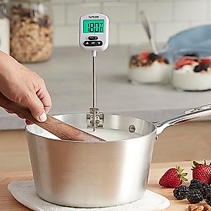 Taylor Programmable Digital Candy and Deep Fry Thermometer with Green Light Alert Display and Adjustable Pan Clip