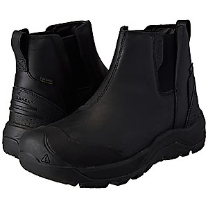 KEEN Men's Revel 4 Mid Height Polar Insulated Waterproof Chelsea Boot, Black/Black, 9.5