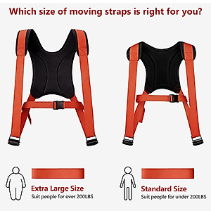 KEDSUM Moving Straps - Lifting Strap for 2 Movers, 2-Person Lifting & Moving System, Hold Up to 800LBS, Anti-Slip Adjustable Furniture Moving Straps Dolly for Appliances, Mattresses, Standard Size